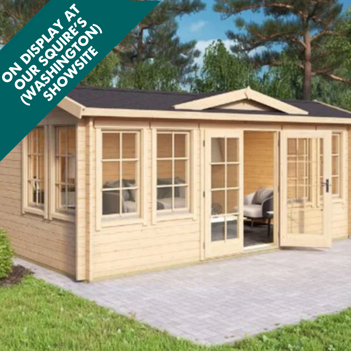 The Clock House - 5.3M x 3.8M - 44MM LOG CABIN — Ashdowngardenbuildings